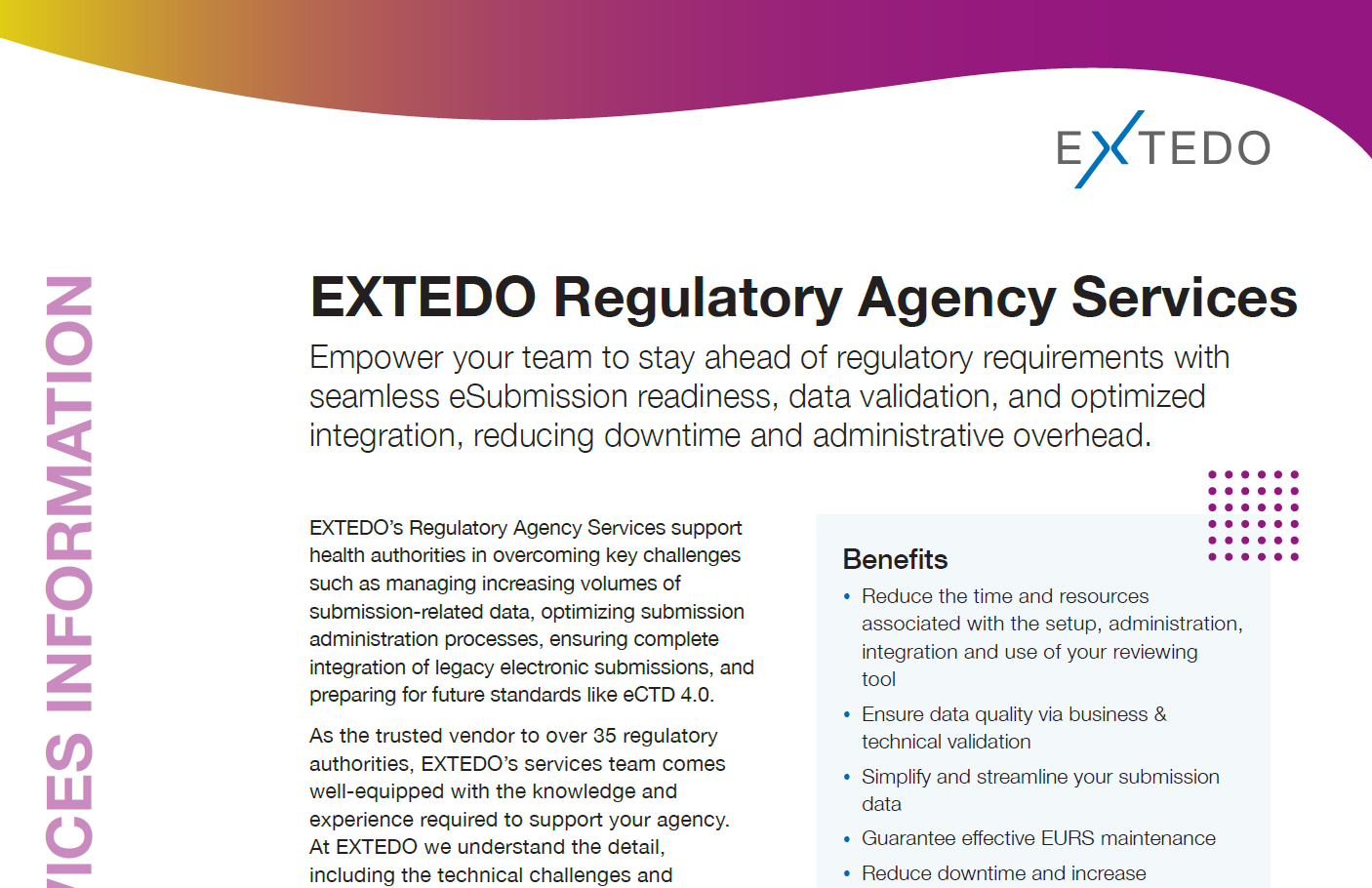 EXTEDO's Regulatory Agency Services | EXTEDO