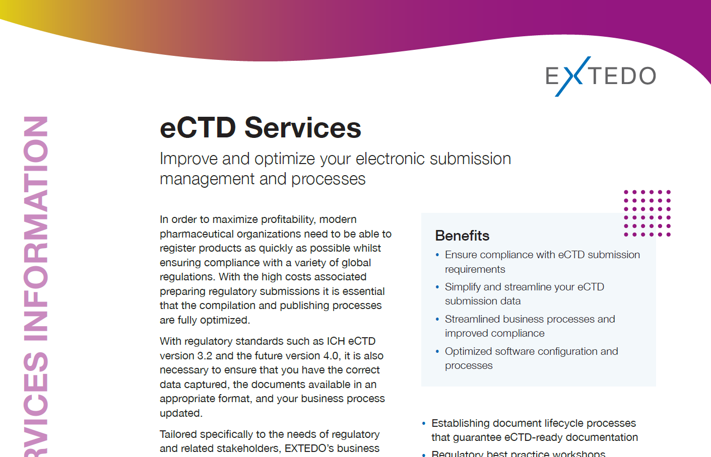 eSubmission, eCTD Business Process Services | EXTEDO
